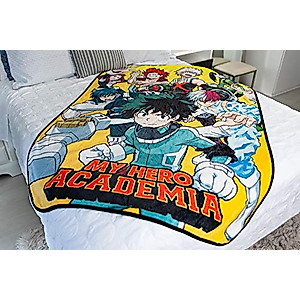 JUST FUNKY My Hero Academia Superheroes Lightweight Fleece Throw Blanket | 45 x 60 Inches
