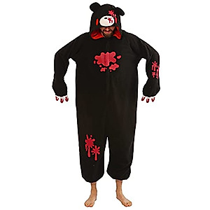 SAZAC Gloomy Bear Kigurumi - Onesie Jumpsuit Halloween Costume (Black)