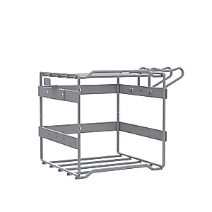 C2M Lawn Power Tool Organizer Wall Mount Rack Hanger for Leaf Blower and Weed Eater - Grey