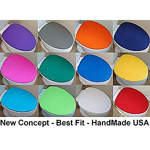 Spandex Fabric Cover for a lid Toilet SEAT fits on Round & Elongated Models - Handmade in USA (Red)