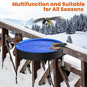 Keten Bird Bath Heater, 100W Thermostatically Controlled Heated Bird Baths Bowl for Winter, Prevents Birdbath Water from Freezing Suitable for Outdoors Garden Yard Patio Lawn