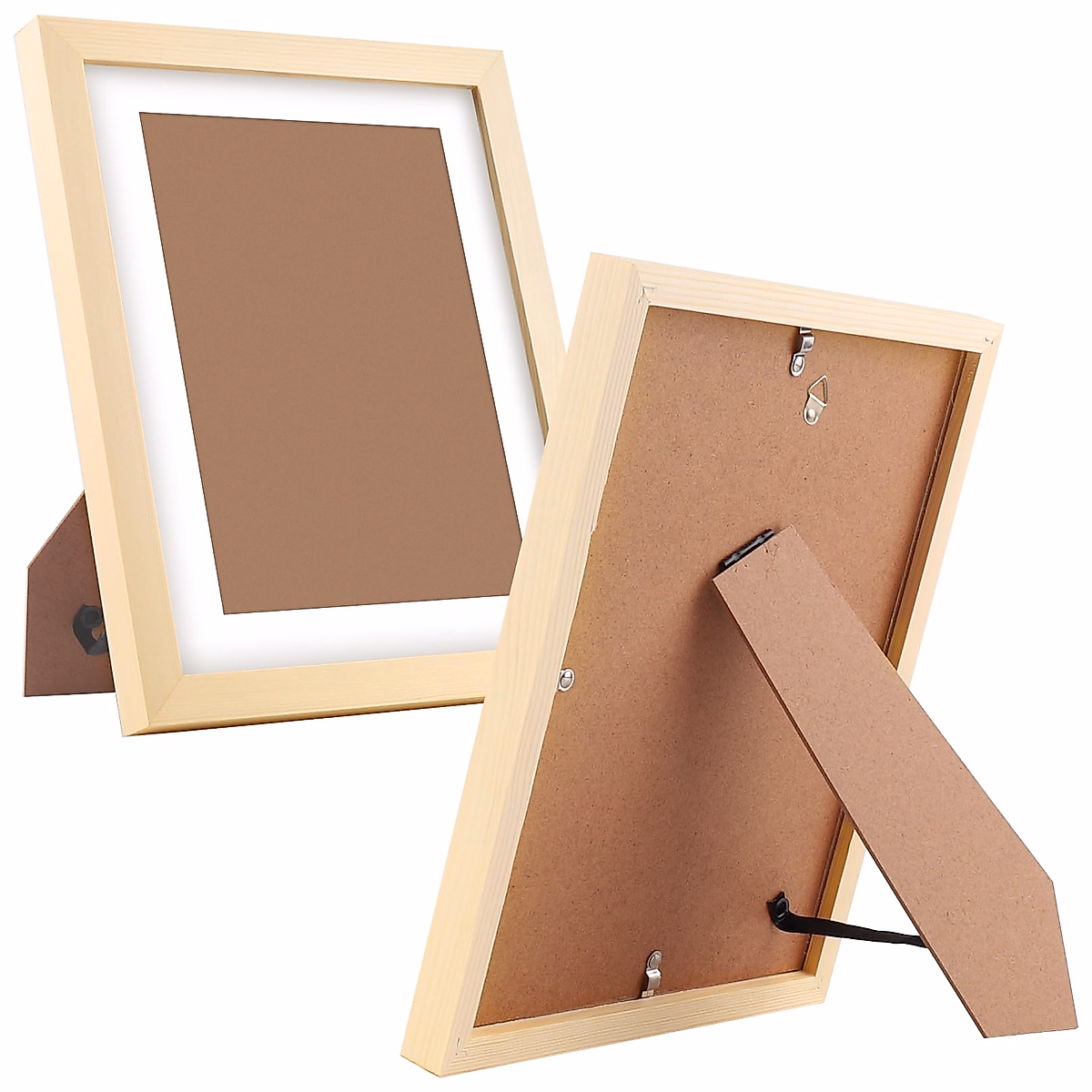 8x10 Grain Picture Frames Nature Solid Wood 6 Pack for Wall Mounting and Tabletop Display