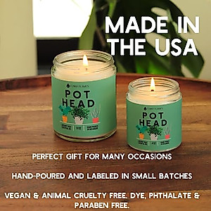 Pot Head - Funny Flames Candle, 9oz Fresh Pine Scented, Funny Gifts for Women, Men, Best Friends Birthday Gifts for Women, Friendship Gifts for Her, Funny Gifts, Mom, Scented 9 oz Coconut Candle