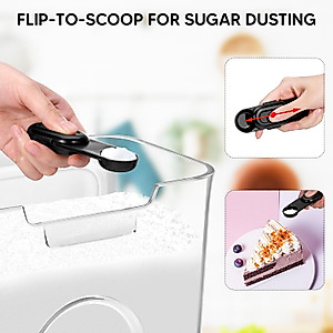 MOJIEZUO 6 Pack Brown Sugar Keeper Bear Design Brown Sugar Saver Softener Disc, Airtight Storage Container with Lid Food Storage Containers, Slip-to-Scoop for Sugar Dusting, Reusable and Food Safe