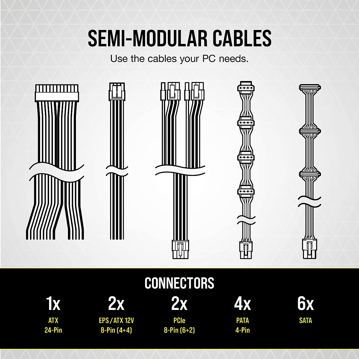 CORSAIR CX750M 80 PLUS Bronze Semi-Modular Low-Noise ATX 750 Watt Power Supply - NA - Black