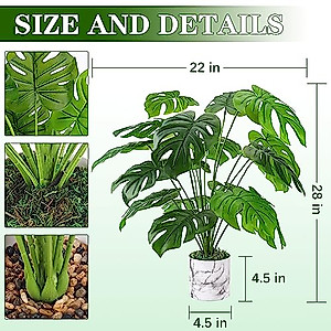 Der Rose 28" Fake Plants Tall Artificial Faux Plants in Pot for Home Farmhouse Bedroom Living Room Decor Indoor
