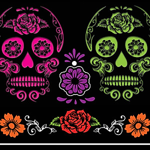 Beistle Day of the Dead Tablecovers, 54” x 108”, 2 Pieces – Plastic Table Cloth, Rectangular Tablecloth, Table Covers for Party, Mexican Tablecloth, Day of the Dead Decorations, Fiesta Party Supplies