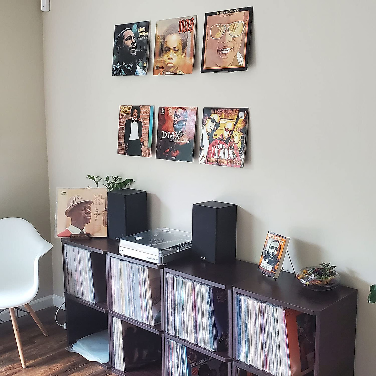 WANLIAN Vinyl Record Shelf Wall Mount 6 Pack,Clear Acrylic Album Record Holder Display Shelf,Display Your Daily Listening in Style