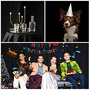 Black Backdrop 10x10ft for Photoshoot, Polyester Fabric Black Photo Backdrop Curtain Background for Photography Portrait Picture, Seamless Black Screen for Video Studio Party Film