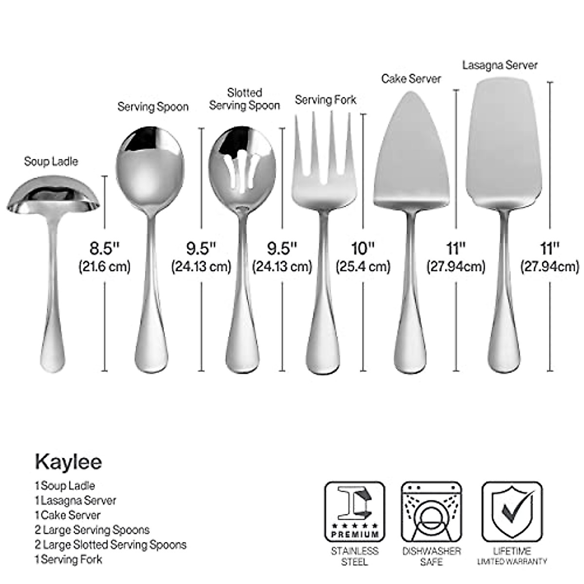 Gourmet Basics by Mikasa Kaylee 8-Piece Stainless Steel Hostess Serving Utensil Set