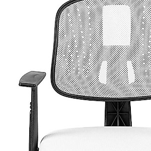 Flash Furniture Flash Fundamentals Mid-Back White Mesh Swivel Task Office Chair with Pivot Back and Arms