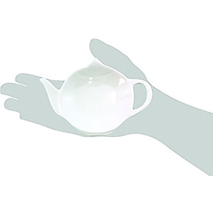 Cornucopia White Ceramic Tea Bag Coasters — Spoon Rests; 4-Pack Classic Teabag Caddy Holder Saucer Set