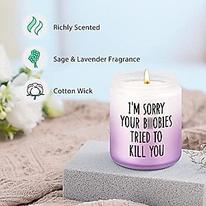 GSPY Scented Candles - Breast Cancer Gifts, Breast Cancer Survivor Gifts for Women - Breast Cancer Awareness, Breast Cancer Encouragement, Chemo Gifts for Women, Breast Cancer Patients, Cancer Fighter