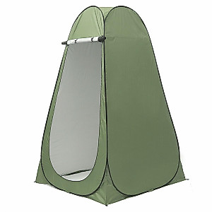 Pop Up Privacy Shower Tent, Portable Outdoor Camping Bathroom Toilet Tent, Extra Tall Privacy Shelters Room, Spacious Changing Room for Hiking Beach, Lightweight & Sturdy, Foldable, Green