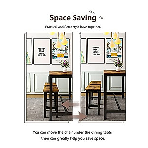 AWQM 5 Pcs Dining Table Set, Modern Bar Table Set with 4 Chairs, Home Kitchen Breakfast Table and Chairs Set Ideal for Pub, Living Room, Breakfast Nook, Easy to Assemble (Rustic Brown)