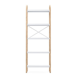 HomeStock Sophisticated Simplicity Freestanding Shelf 5 Tier White/Natural