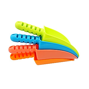 4E's Novelty 4 Pack Beach Shovels 8 Inch, Heavy Duty Plastic Sand Shovel for Kids, - Great for Planting Gardening Shovels for Toddlers, Outdoor Digging Sandbox Toys