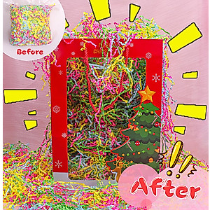 Zwish 150Grams/5.3Oz Colored Crinkle Cut Paper Shred Filler Gift Box Filler Paper for Easter Days, Valentine's Day Christmas Gift Box Filling