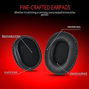 Krone Kalpasmos Audio Technica ATH-M50X Replacement Earpads, Audio Technica Headphone Pads Fit ATH M50 M50s M50BT M40X M40 M35 M30, Pads for ATH M-Series, Soft and Thick Memory Foam, Classic Black