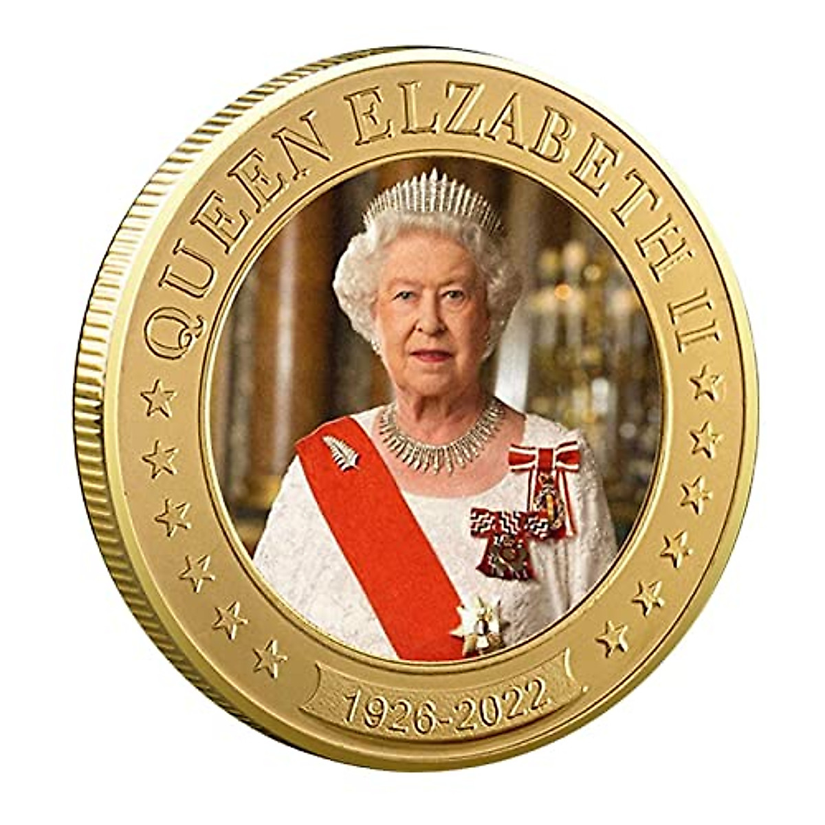 Naysku Queen Elizabeth II Commemorative, 1926-2022 Queen of England Collection Souvenir Coin, Uncirculated Coin in Memory of Her Majesty of The United Kingdom Souvenir Memorabilia Souvenir Gifts