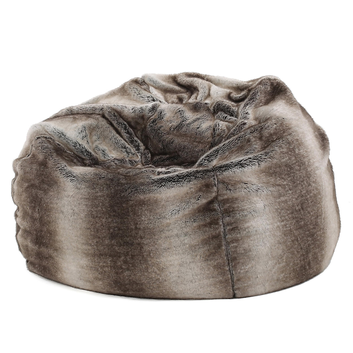 Christopher Knight Home HEAVY METAL Meridian Bean Bag Plush Faux Fur Chair | Comfortable and Fun Beanbag for The Whole Family| Non-Spill Memory Foam Filling (Ash White)