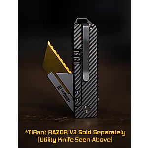 Exceed Designs GOLD 12-Point SERRATED Razor Blades (Premium TITANIUM Coated SK5 Blank Utility Knife Blades) 5-Pack