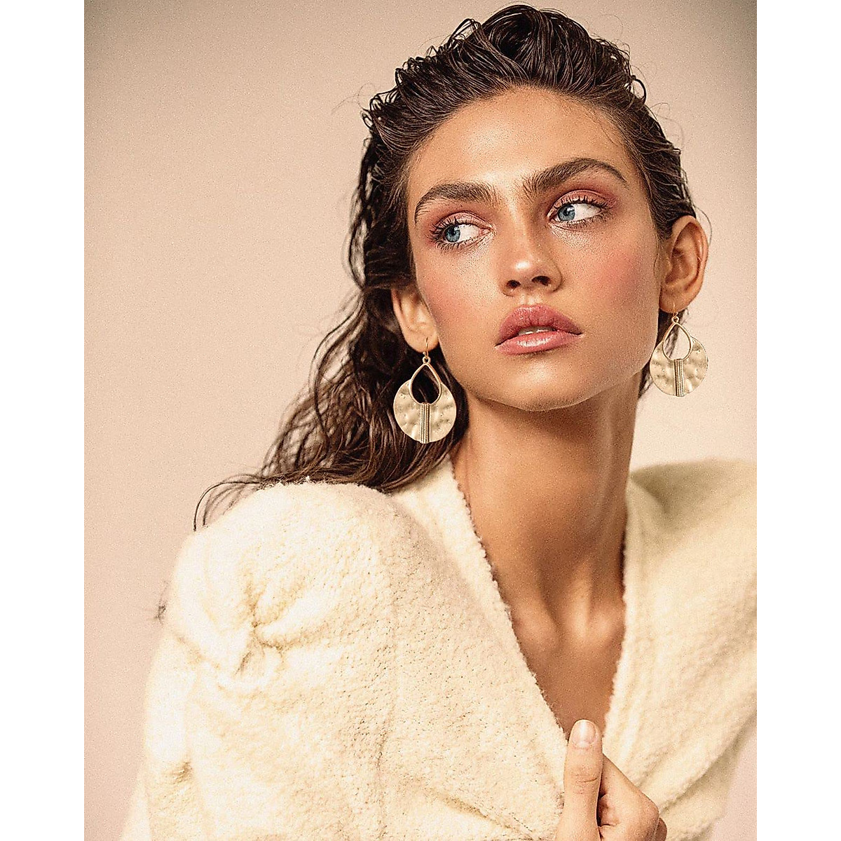 LILIE&WHITE Burnt Gold Ethnic Dangle Earrings For Women Fashion Hammered Earrings Costume Jewelry For Women Boho Earrings