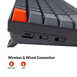 Keychron K2 Wireless Bluetooth 5.1/Wired USB Mechanical Keyboard for Mac Layout, Compact 84 Keys Computer Keyboard Gateron G Pro Blue Switch White LED Backlight N-Key Rollover for Windows-Version 2