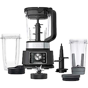 Ninja CO351B SS351 Foodi Power Pitcher System, Smoothie Bowl Maker, 4in1 Blender + Food Processor, Single Serve Blender 1400WP smartTORQUE 6 Auto-iQ Presets (Renewed)