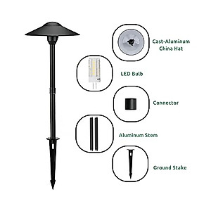 Lumina Lighting® 3W Landscape Path Lights - Low Voltage Cast-Aluminum Outdoor Pathway Light and Area Light 3000K - 12V Waterproof - G4 LED 3W Lighting for Yard Garden Pathway (Black, (8-Pack))