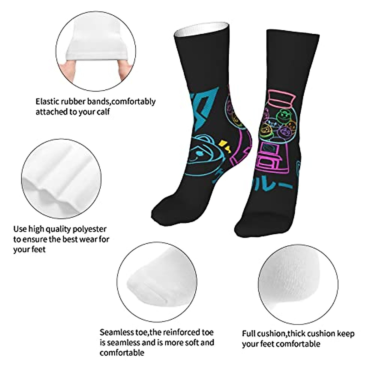 Its'Funneh'Krew Novelty Crew Socks Breathable Knitted Casual Calf Sockings For Men Women 15.7in Long