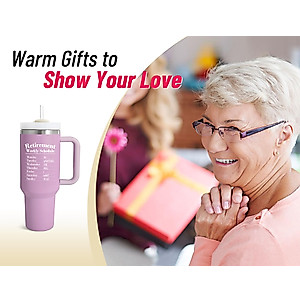 DLOCCOLD Retirement Gifts For Women 2025, Retirement Weekly Schedule, Funny Retirement Gifts for Men, Retired People, Coworkers, Friends, 40oz Tumbler, Rose Quartz