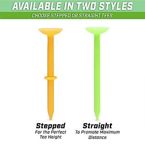 GoSports 3.25” Widemouth Tees Plastic Golf Tees, 60 Tee Player’s Pack - Max Distance and Easier Teeing