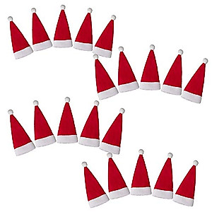 SUNTRADE Christmas Santa Hats Silverware Holders,Tableware Knife Fork Spoon Storage Bag,for Christmas Dinner Table,Set of 20