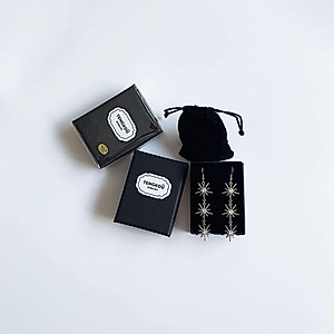 Star Drop Dangle Earrings Crystal Snowflake Earrings for Woman Silver Winter Party Christmas Wedding Women's Jewelry Tengkou (silver-plated-base)