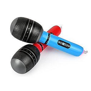 DS. DISTINCTIVE STYLE Inflatable Microphones 6 Pieces 10-Inch Blow up Microphones 80s 90s Party Favors Performace Photo Props Random Colors
