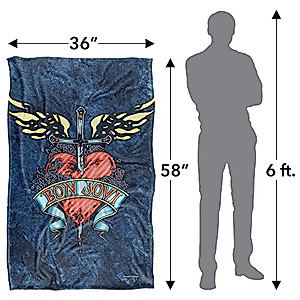 Bon Jovi Weathered Denim Silky Touch Super Soft Throw Blanket 36" x 58"
