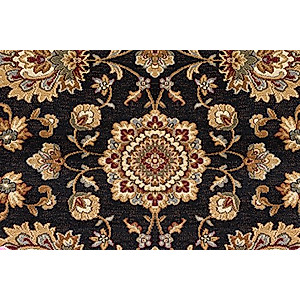 Charlotte Traditional Oriental Black Scatter Mat Rug, 2' x 3'