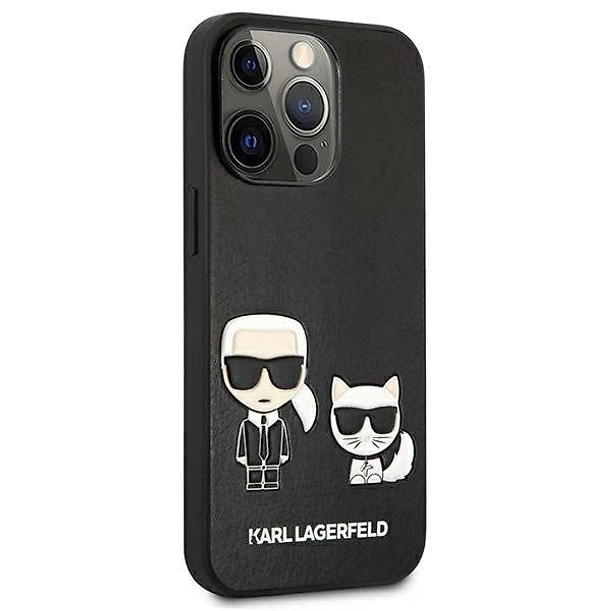 Karl Lagerfeld KLHCP13XPCUSKCBK Protective Silicone Hard Case for Apple iPhone 13 Pro Max Karl and Cat Black