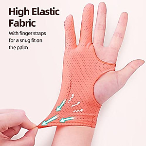 Artist Drawing Glove for Women [2 Pack Pink] 3-Layer Palm Rejection Right/Left Hand Digital Graphic Tablet iPad Art Gloves Two Finger Smooth Elasticity Breathable for Sketching Painting