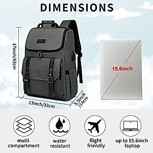 zalupri Work Laptop Backpack for Men, 15.6 inch Travel Backpack Stylish Teacher Backpack Casual Daypack laptop Bag with USB Charing Port, Grey
