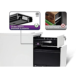 CuHome 2-Drawer Mobile Filing Cabinet with Lock and Casters, Fully Assembled Except Casters, Vertical File Metal Cabinet for Home Office, Small Filing Cabinet Under Desk, Cloud White