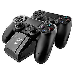 Nyko Charge Base - PlayStation 4 with a Modern and Simple Drop and Charge Design, Dual Patented Dongle Charging Port, Includes a USB and Wall Mount for Super Fast Charging of PS4, PS4 Pro and PS4 Slim Controllers