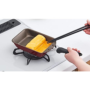 Thermos KFH-013E R Durable Series Egg Frying Pan, 5.1 inches (13 cm), Red, Induction Compatible