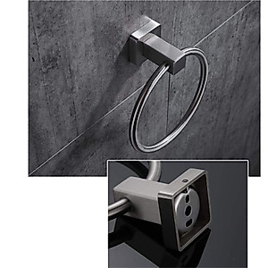 Towel Ring,Coat Hook,Towel Hooks,Bathroom Hand Towel Circle Rings Door Hanger Towels Rack Bathroom Hardware Set Wall Mount Stainless Steel