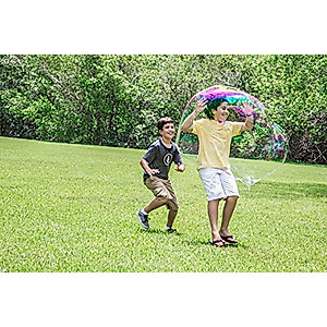 4 Big Bubble Wands & WOWMAZING Giant Bubble Powder Mix-6 Packets Makes 6 GALLONS | Turns Dish Detergent into Big Bubbles | Non Toxic Safe & Natural | Birthdays, Outdoor Family Fun for Girls & Boys