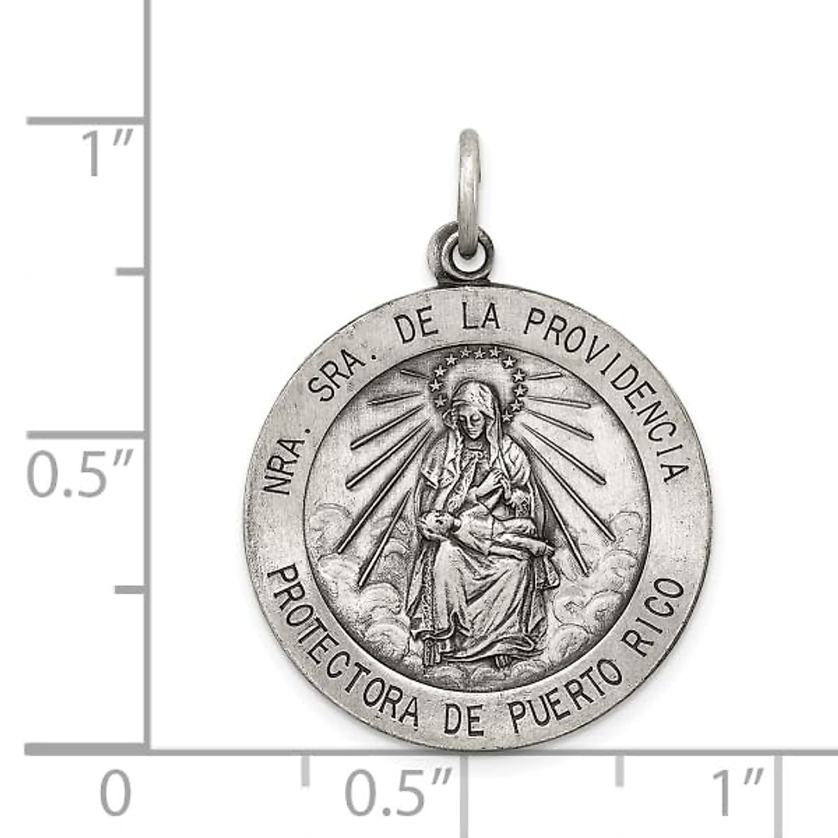 IceCarats 925 Sterling Silver Vintage De La Providencia Medal Necklace Charm Pendant Only