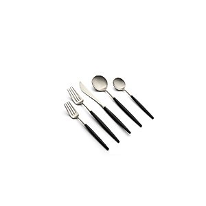 CAMBRIDGE Silversmiths Sojourn Black Satin 20-Piece Flatware Set, Service for 4