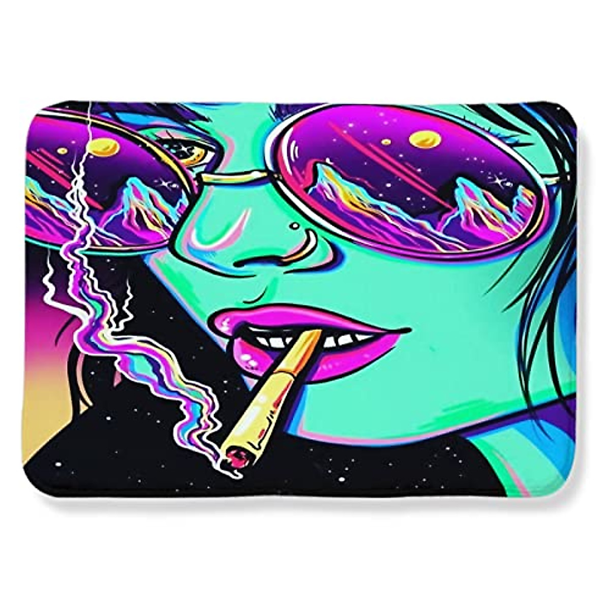 ZGH 3x5 Ft Super Soft Indoor Modern Area Rug Rugs for Living Room Bedroom Hippie Psychedelic Smokey Cool Ghost Girl 60x39 Inch Rug