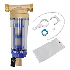 Down Sediment Water Filter,Head Tap Water Household Copper Backwash Prefilter Pure Copper Filtered Replacement